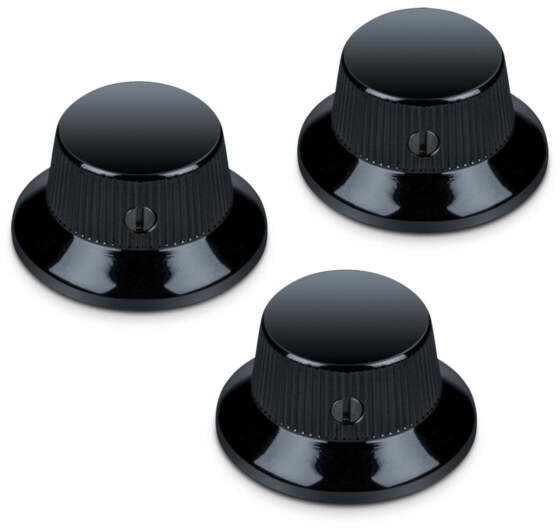 Schaller Poti Strat-Style (set of 3, black chrome) - MusiX PT