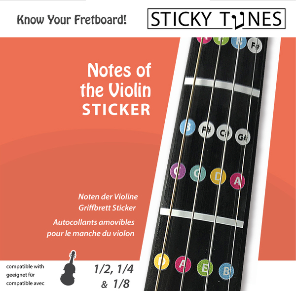 Sticky Tunes Violin Practice Stickers / Notes of the Fingerboard (1/2 ...